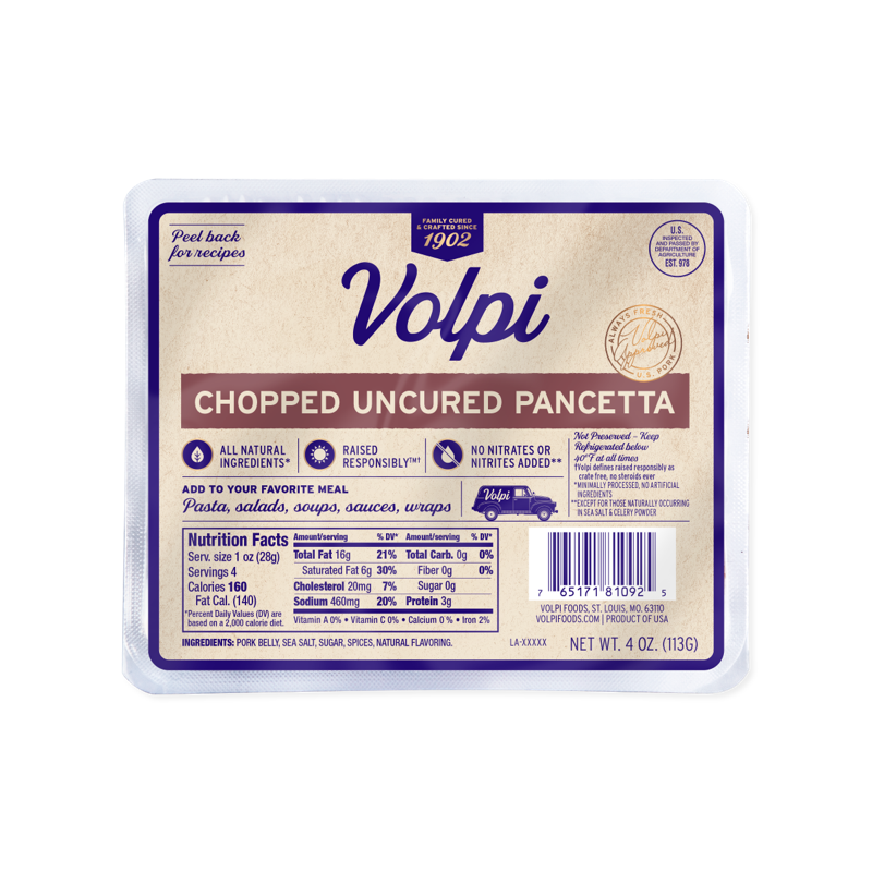 Chopped Pancetta 4 oz – Volpi Foods