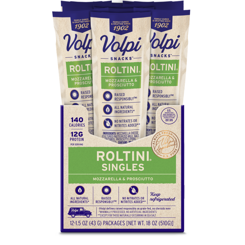 Roltini Singles With Mozzarella & Prosciutto 1.5 oz. – Volpi Foods