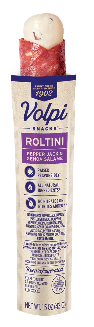 Roltini Singles With Pepper Jack & Genoa Salame 1.5 oz. – Volpi Foods